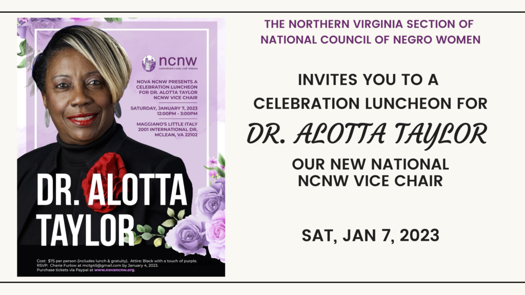 Celebration Luncheon for Dr. Alotta Taylor - Northern Virginia Section